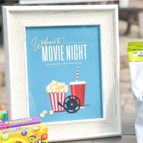 Movie Night Decorationshome Theater Sign Movie Night Party | Etsy