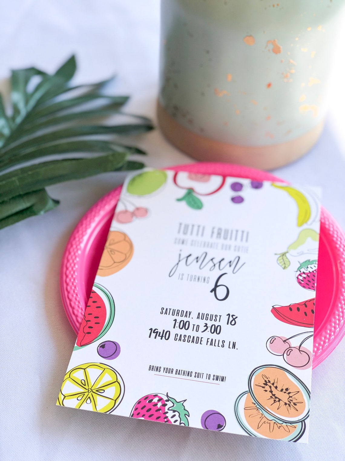 Fruit Birthday Party Invitation Twotti Frutti 2nd Birthday - Etsy