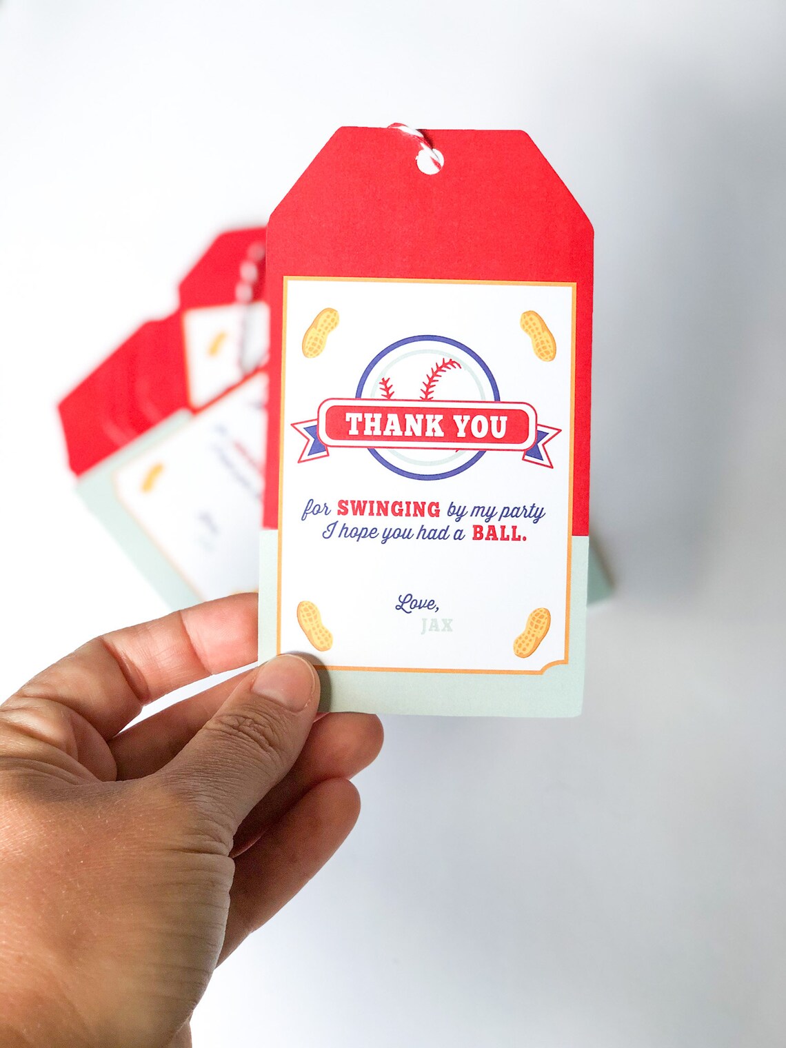 Baseball Party Decor Baseball Thank You Tag Baseball - Etsy