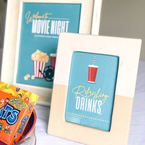 Movie Birthday Party Printable, Family Movie Night, Movie Theater Signs ...