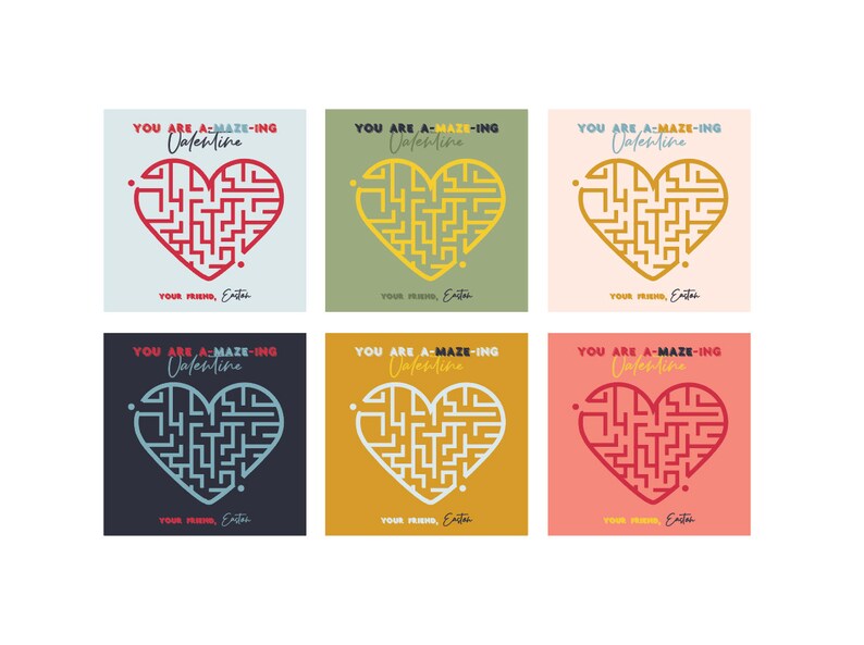 Kids Classroom Valentine Printable Maze Valentine Non-candy - Etsy