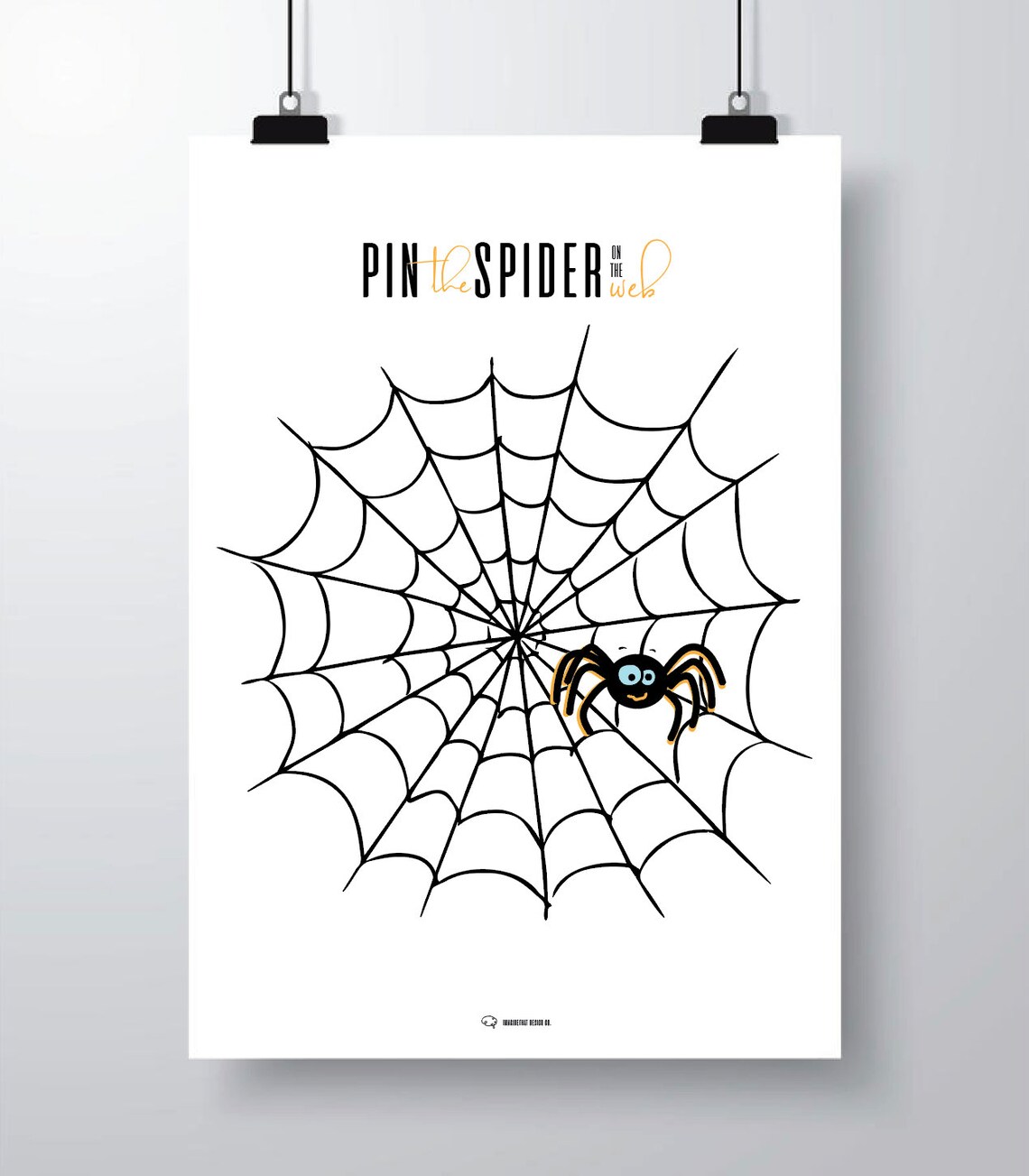 Halloween Party Sign Pin the Spider on the Web Halloween - Etsy