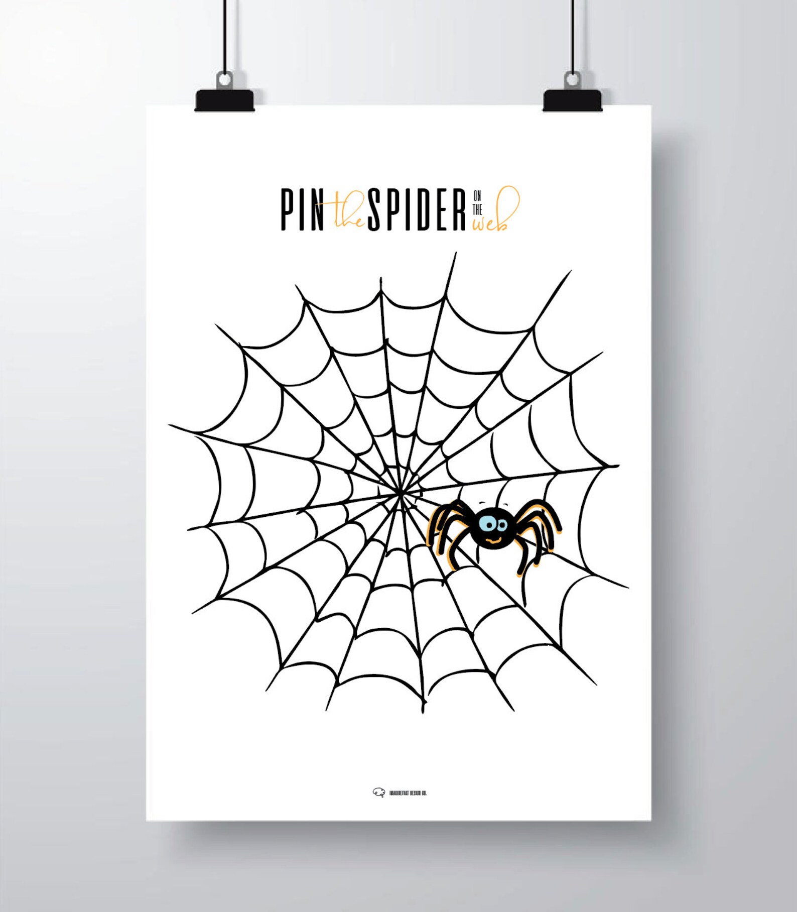 Halloween Party Sign Pin the Spider on the Web Halloween | Etsy