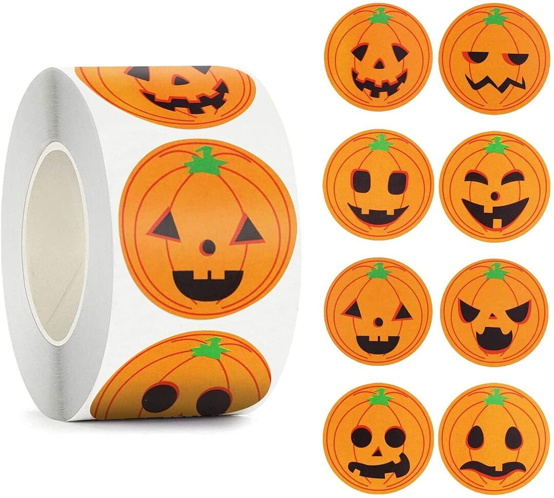 Halloween Pumpkin Orange Stickers Seals Label Gift - Etsy
