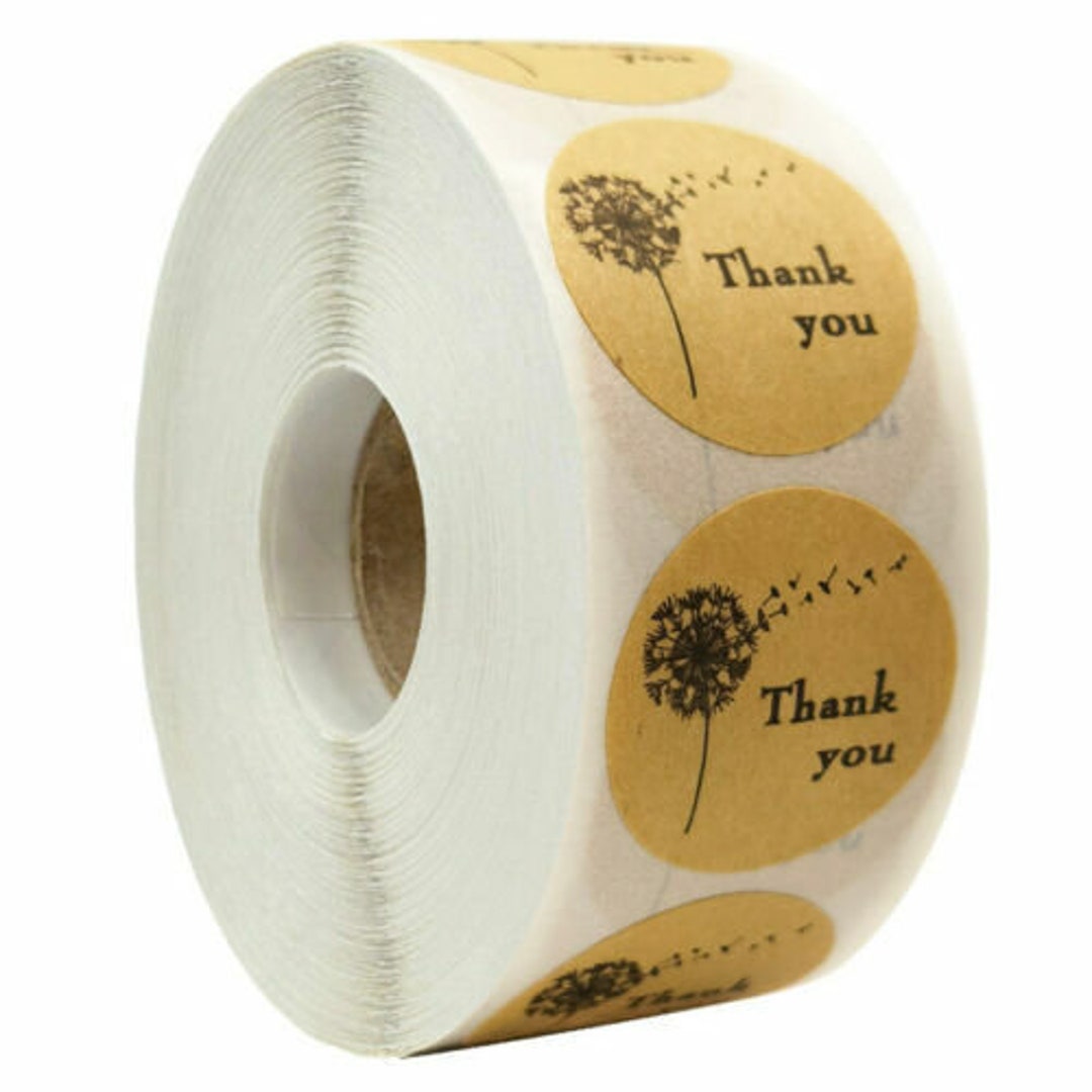 THANK YOU Dandelion Stickers Labels Kraft Gift Food Craft Baby Shower ...