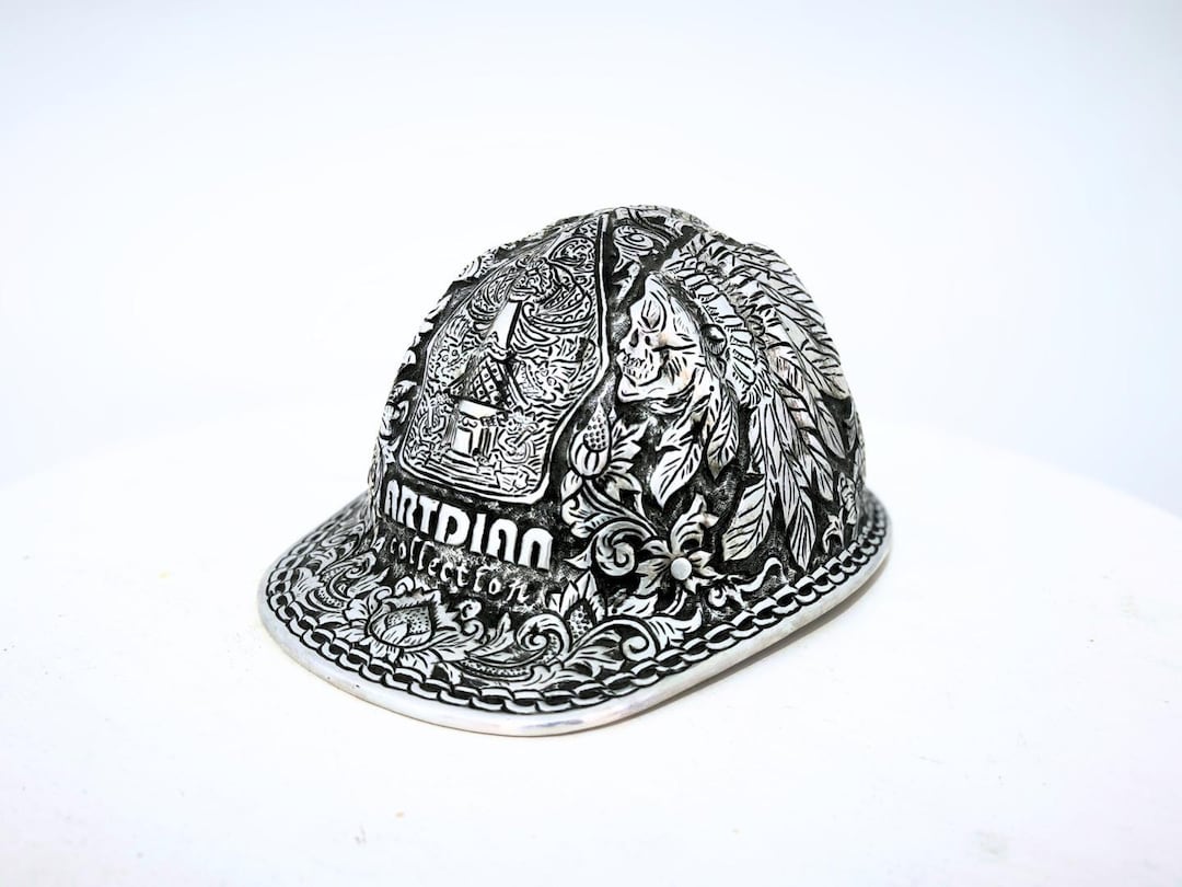 Customizable Hand Carved Aluminum Hard Hat Oilfield Gift Mining Helmet ...