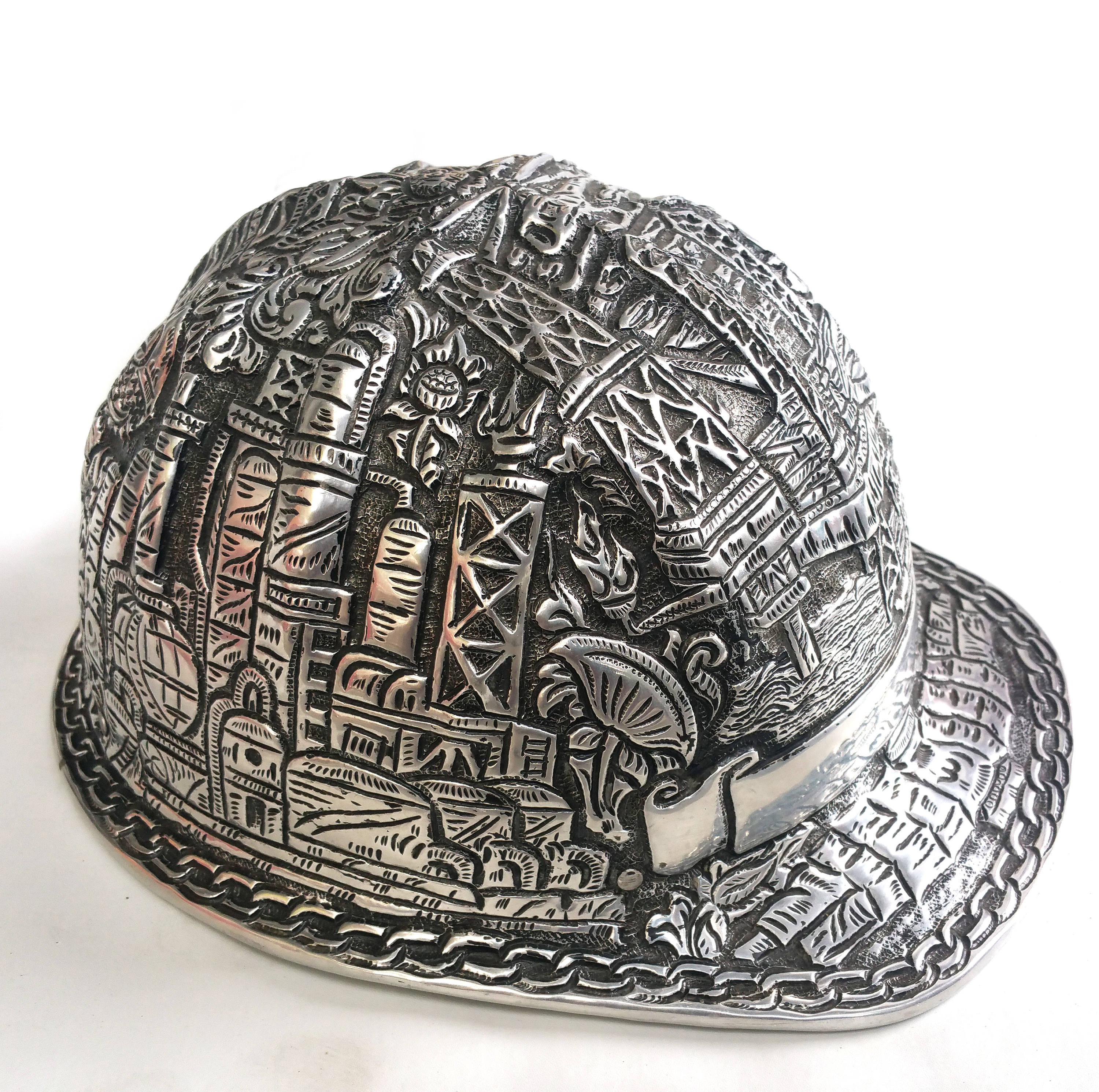 Customizable Hand Carved Aluminum Hard Hat Oilfield Gift Mining Helmet ...