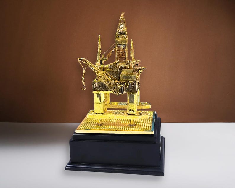 Oilfield Gift Offshore Drilling Oil Rig Miniature Brass Model Desk ...