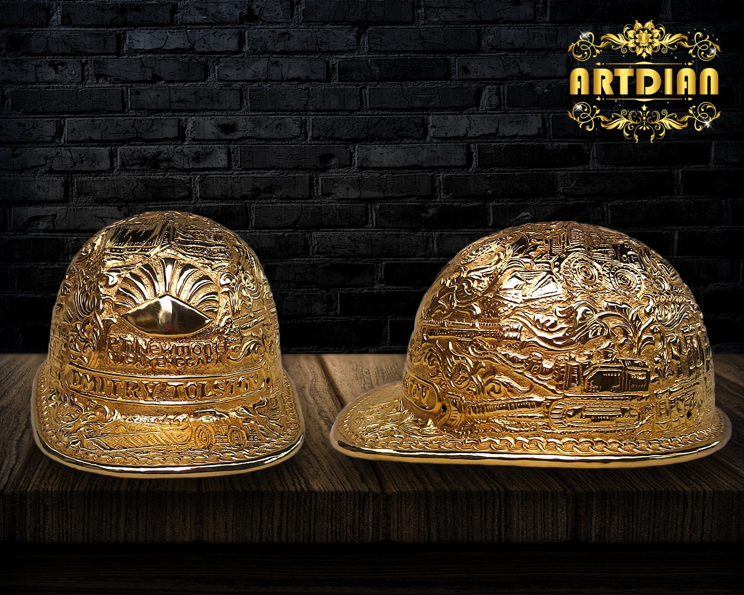 Custom Brass Hammered Hard Hats Hand Carved Helmet - Etsy