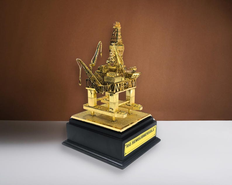 Oilfield Gift Offshore Drilling Oil Rig Miniature Brass Model Desk ...