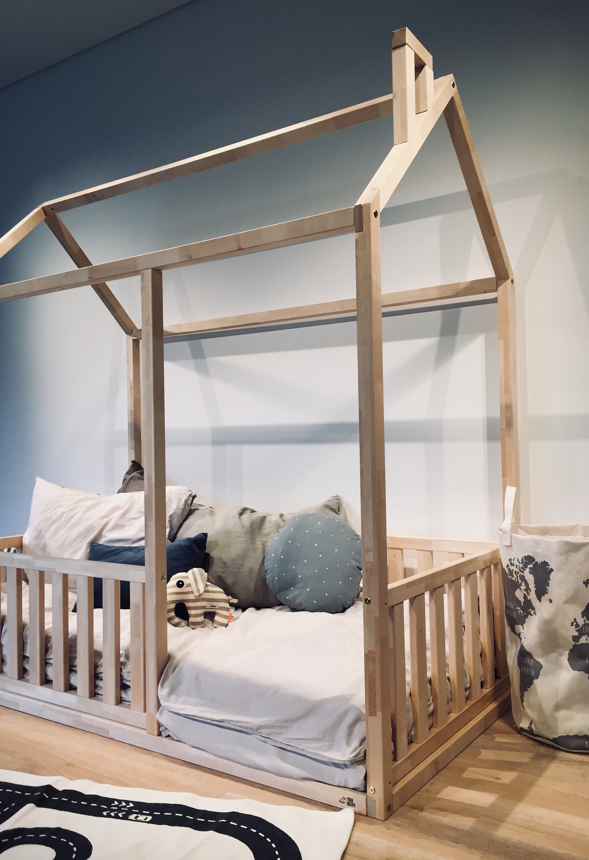 Birch Hardwood BED KING QUEEN Size Toddler Bed Play Bed Frame Children 