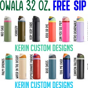 OWALA 32oz Freesip Bottle - Custom Laser Engraved - Double Insulated ...