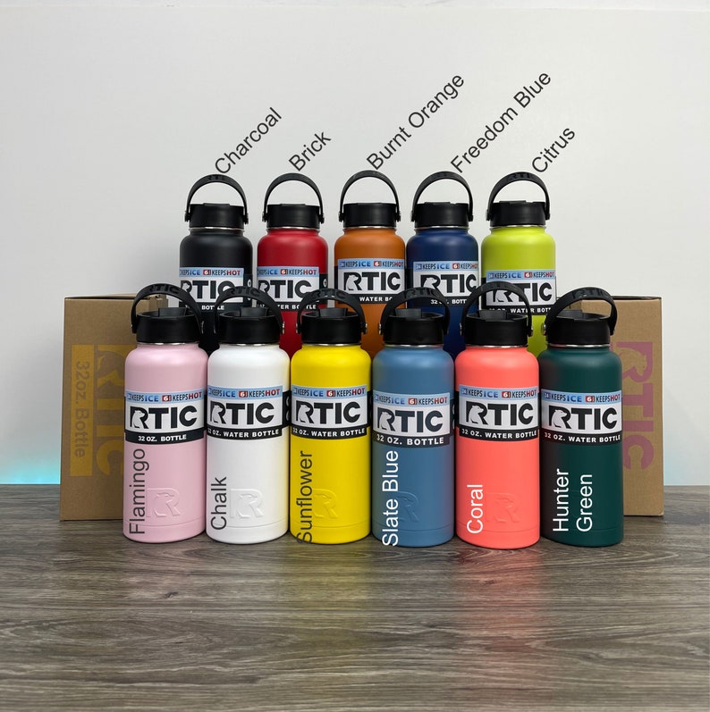 RTIC 40 Oz Water Bottle Flask Personalized Laser Engraved - Etsy