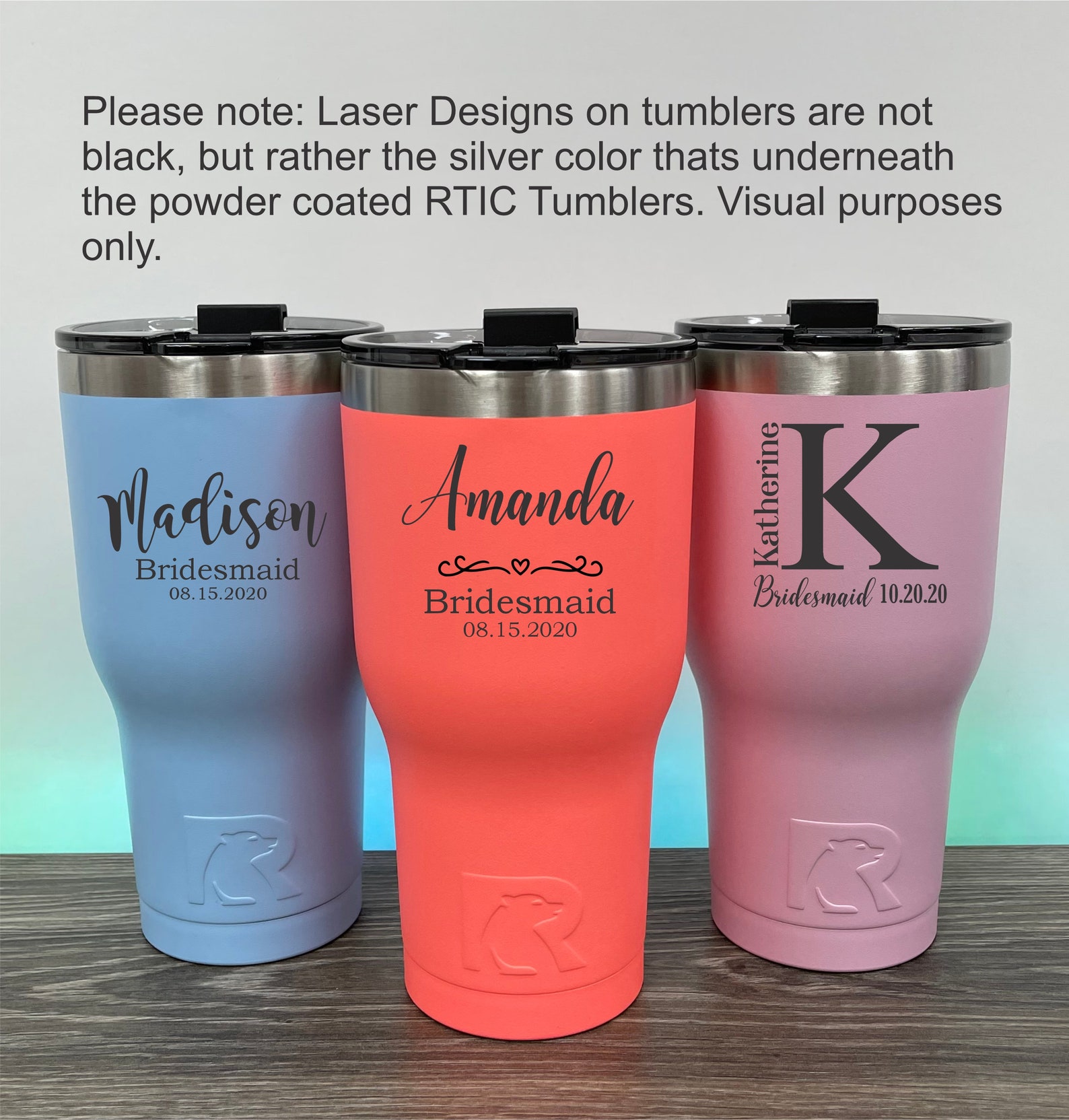 30 Oz. RTIC TUMBLER Personalized with Laser Engraved Name | Etsy