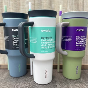 OWALA 40oz Freesip Tumbler With Straw - Custom Laser Engraved - Double ...