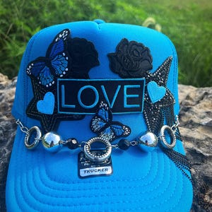 Custom Hat Love Hat Flowers Butterflies Otto - Etsy