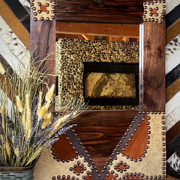 Cowhide Mirror - Etsy