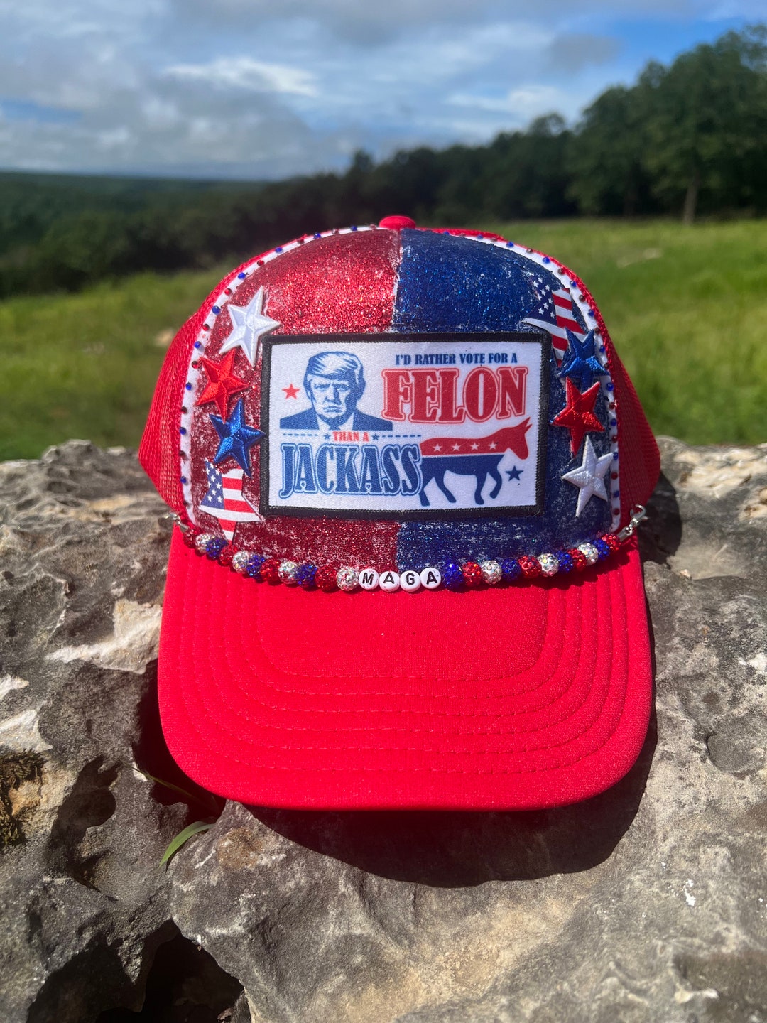 Custom Hat Trump Trucker Hat Otto Hat Felon - Etsy