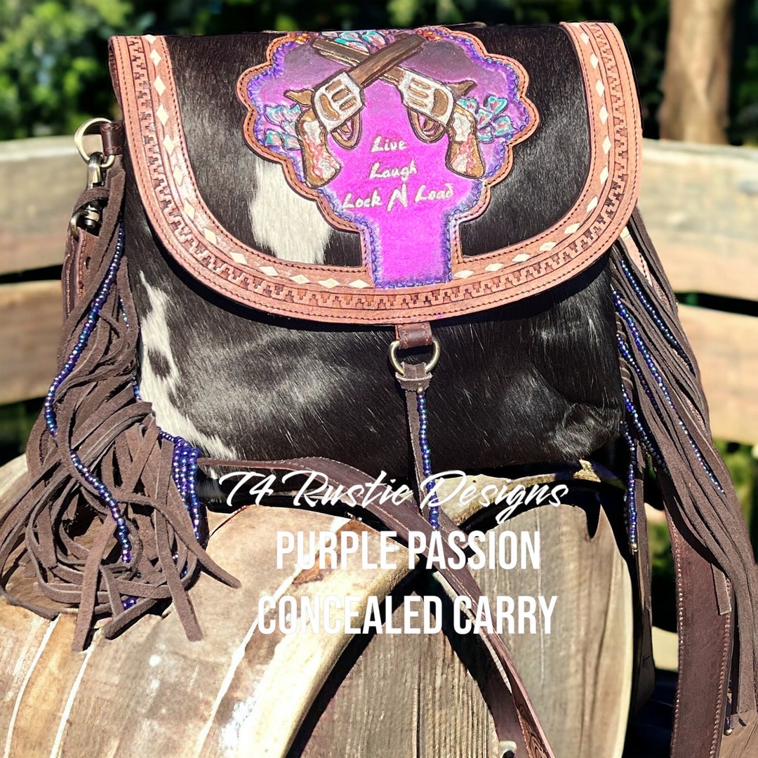 Purple Passion Edition Concealed Carry Cowhide Purse - Etsy