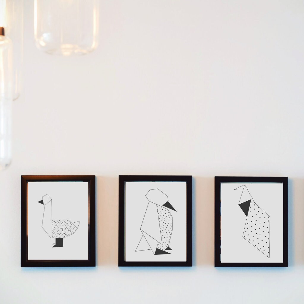 ORIGAMI POSTER Peacock/origami Paper Print/printable - Etsy