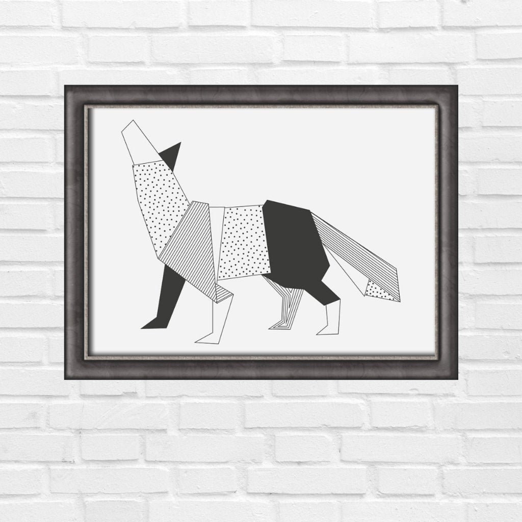 ORIGAMI POSTER Wolf/origami Paper Print/printable - Etsy