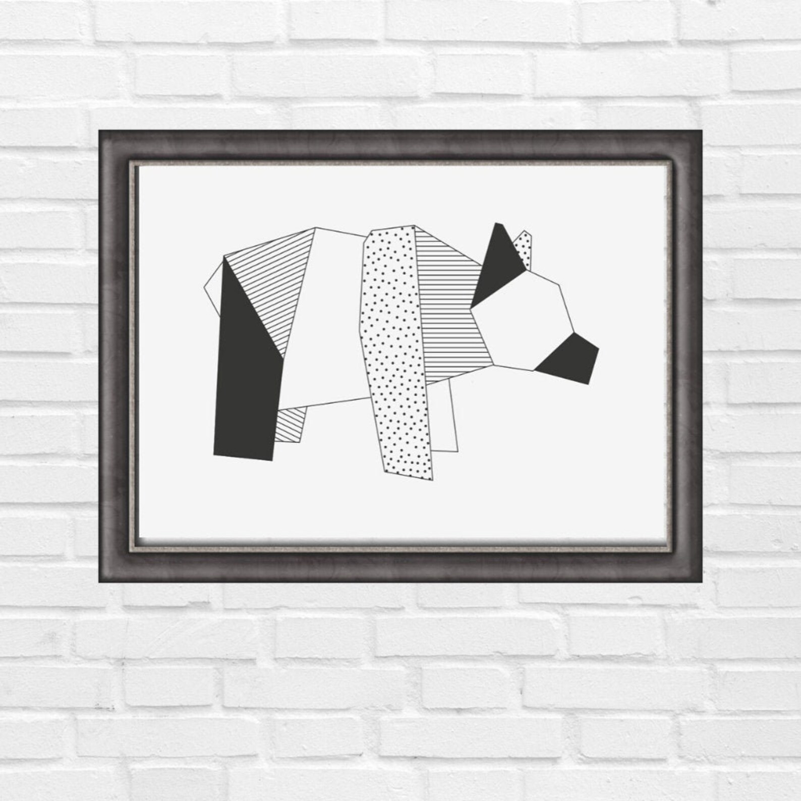 ORIGAMI POSTER Bear/origami Paper Print/printable Origami/origami Wall ...