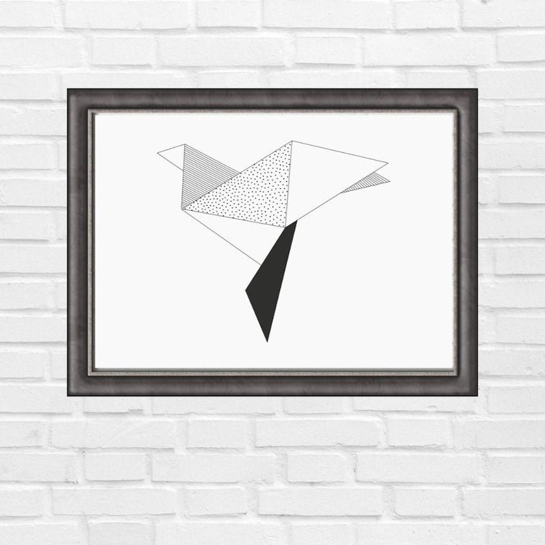 ORIGAMI POSTER Dove/origami Paper Print/printable - Etsy