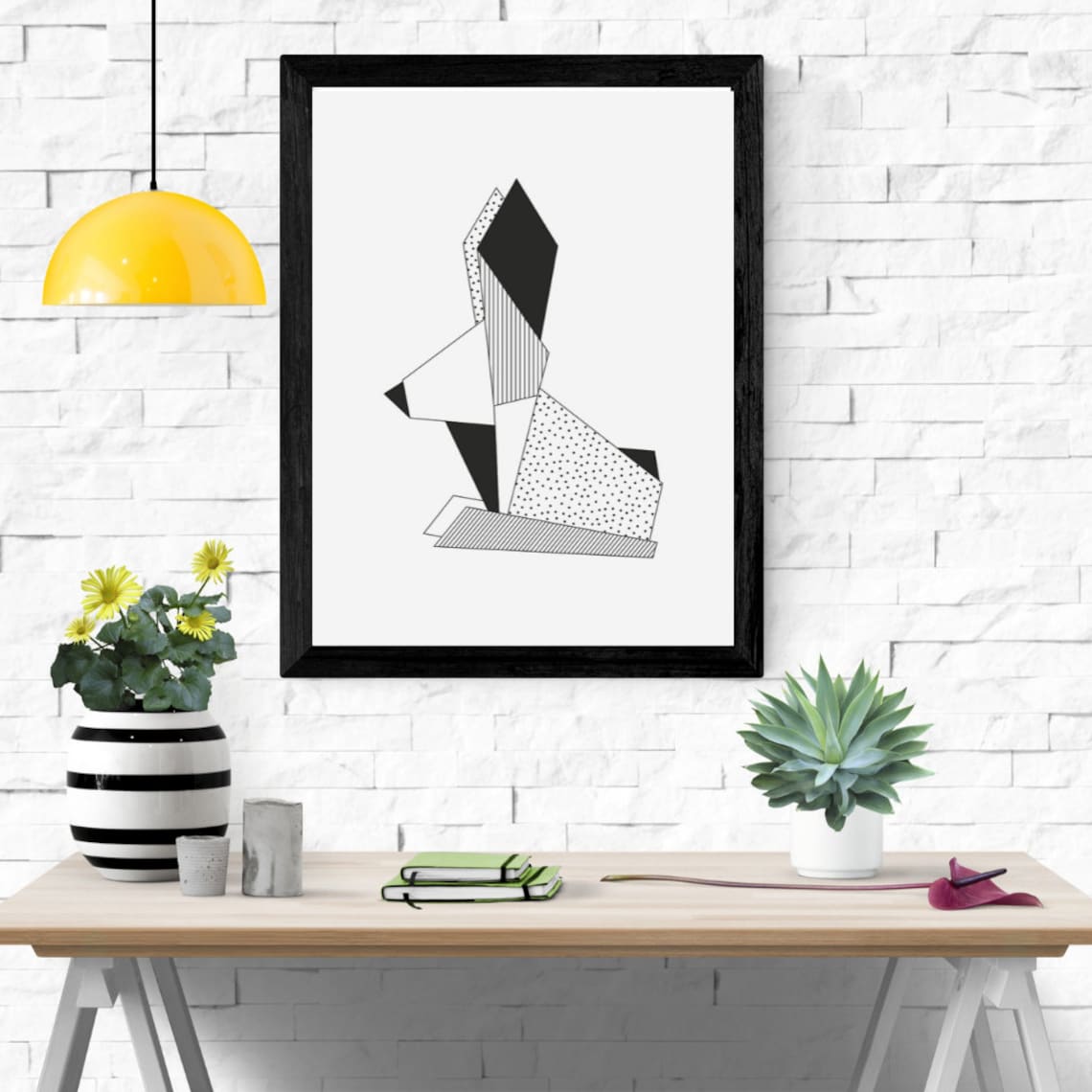 ORIGAMI POSTER Rabbit/origami Paper Print/printable Origami/origami ...