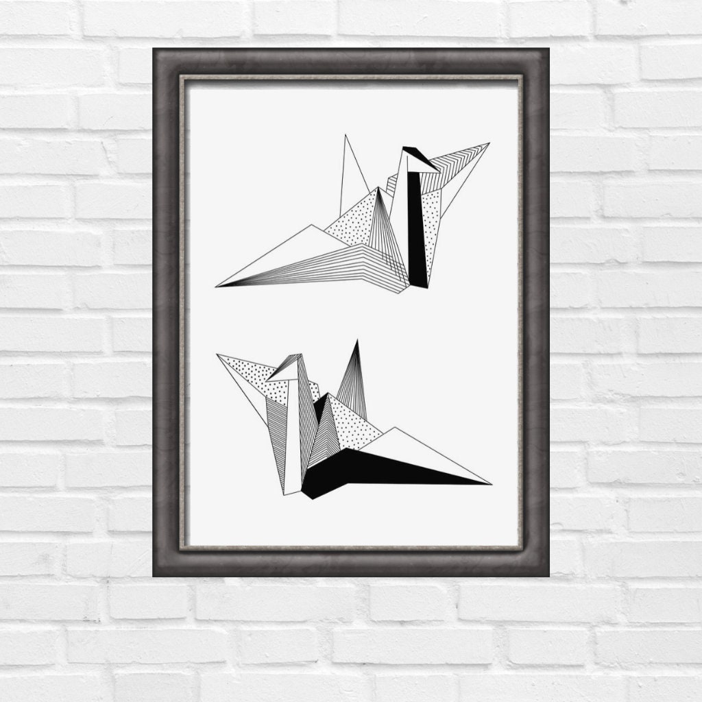 ORIGAMI POSTER Crane/origami Paper Print/printable - Etsy