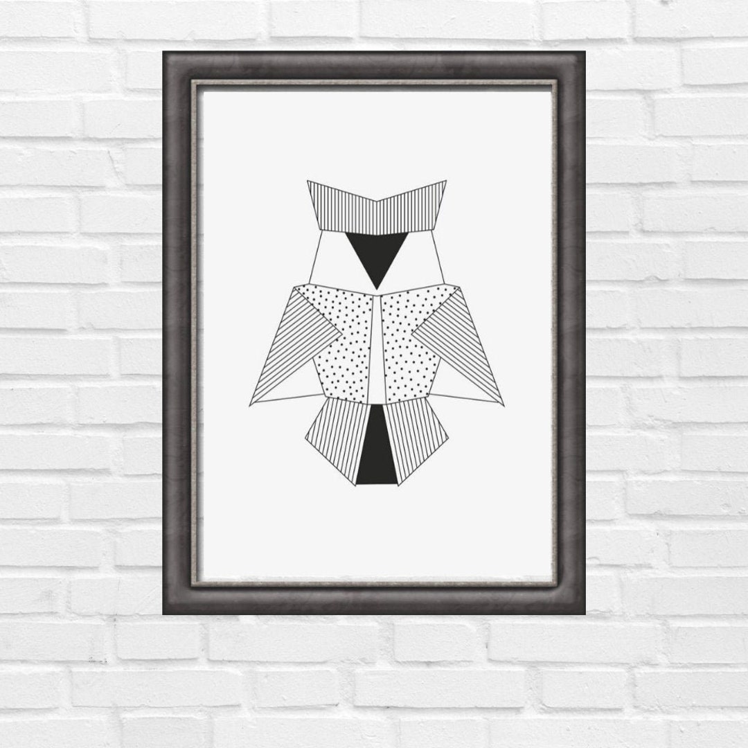 ORIGAMI POSTER Owl/origami Paper Print/printable Origami/origami Wall ...