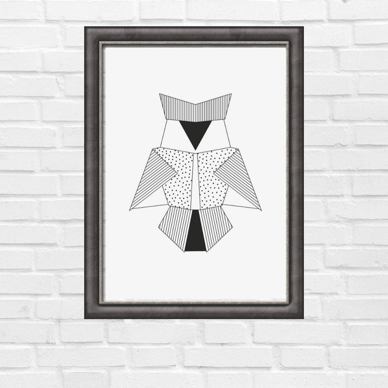 ORIGAMI POSTER Owl/origami Paper Print/printable - Etsy