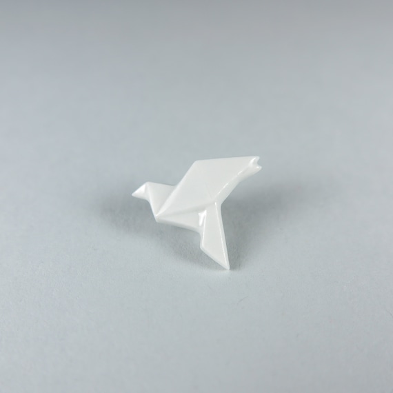 PORCELAIN ORIGAMI Dove/origami Dove Ceramic Pin/origami Mens | Etsy