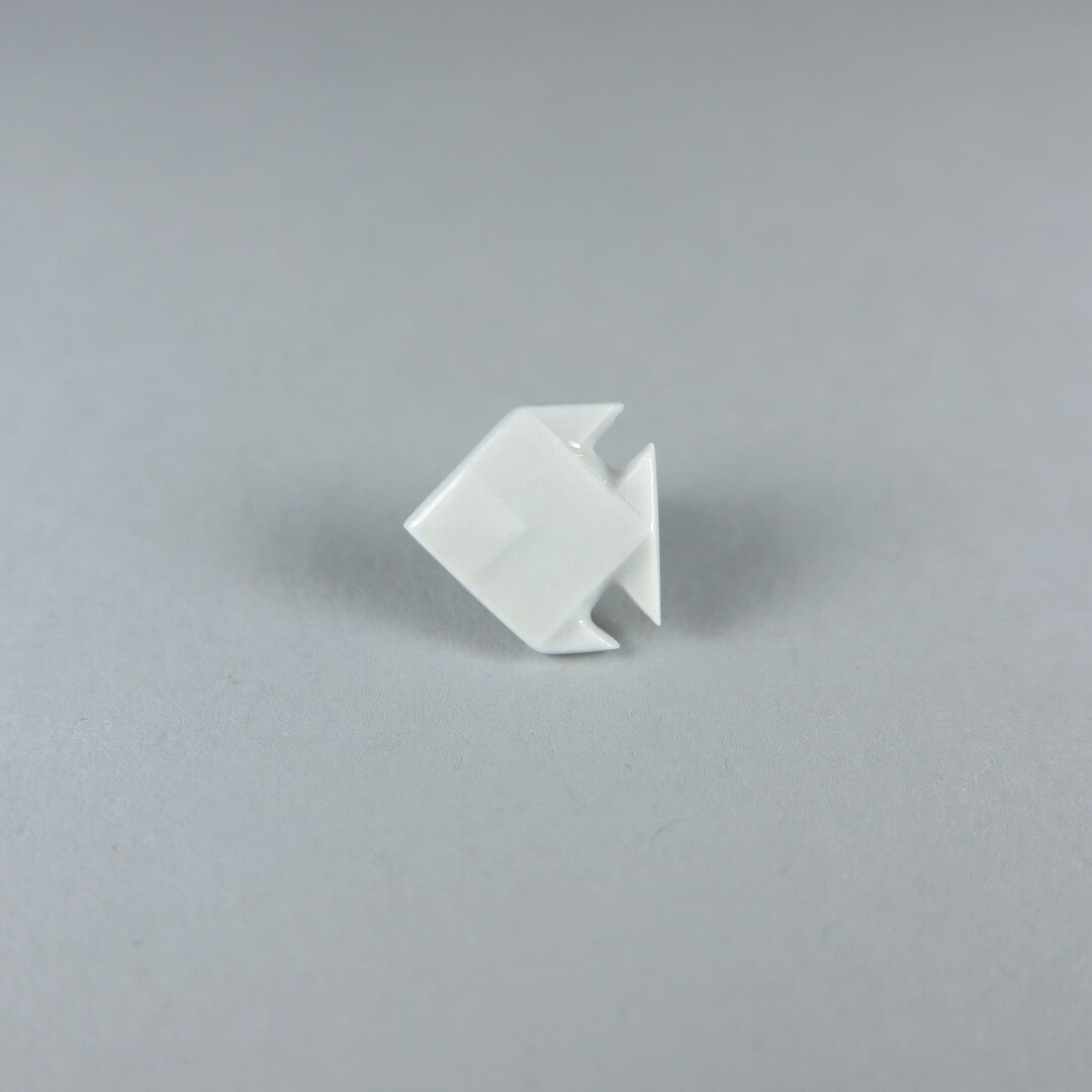 FISH MEDIUM Pin/porcelain Origami Pin/origami Lapel Pin Button ...