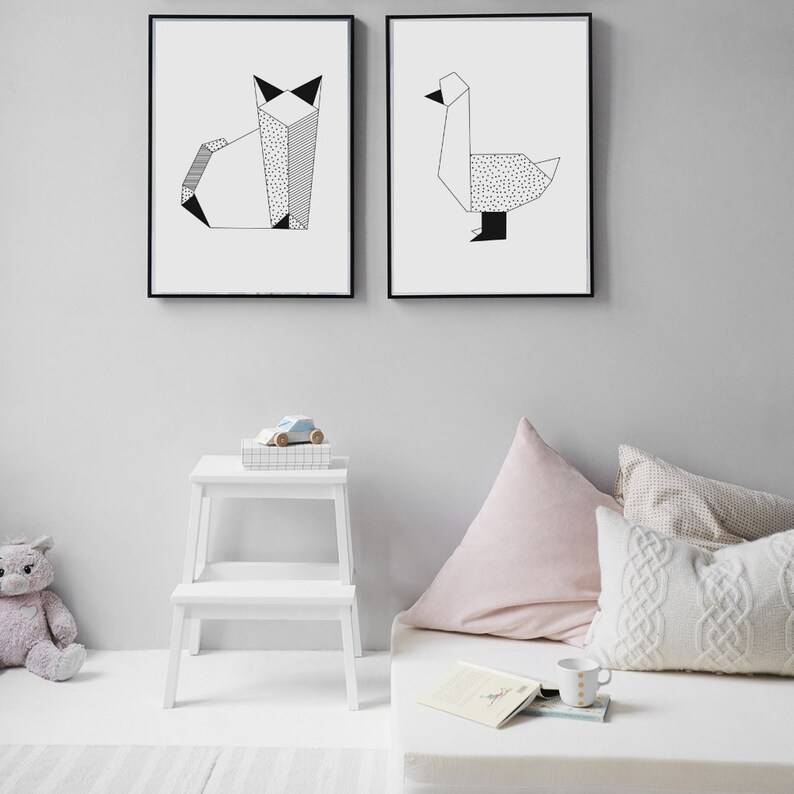 ORIGAMI POSTER Cat/origami Paper Print/printable Origami/origami Wall ...