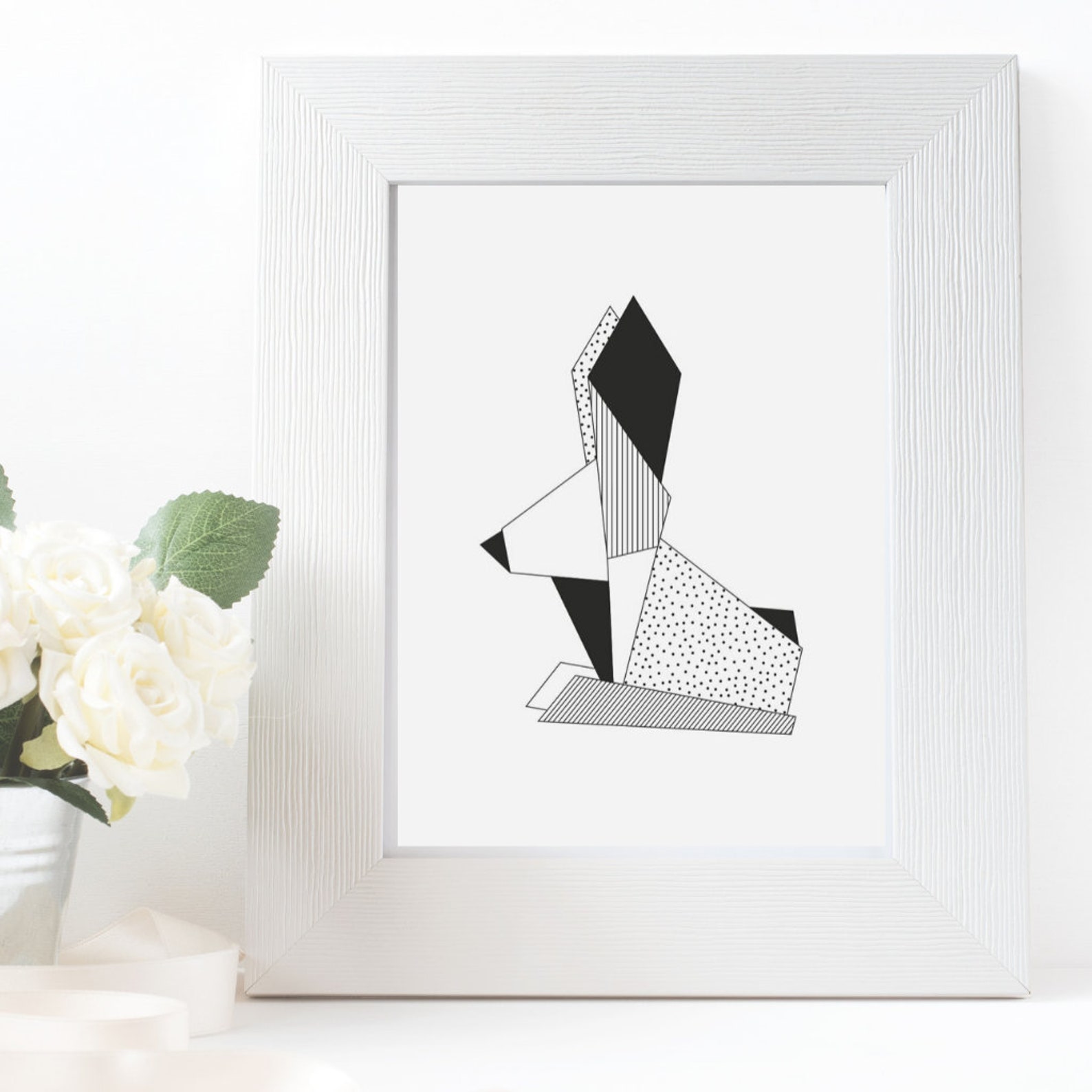 ORIGAMI POSTER Rabbit/origami Paper Print/printable Origami/origami ...