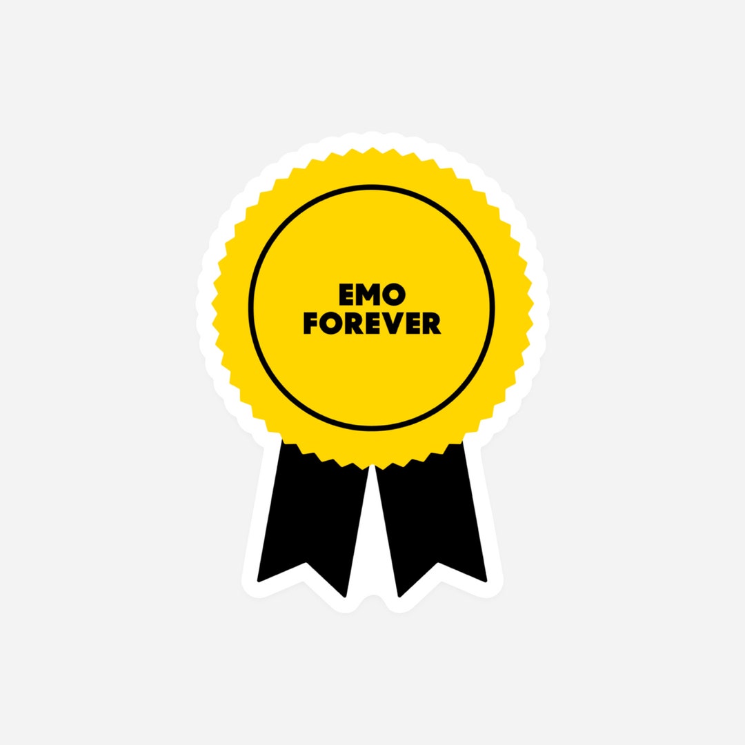 Emo Forever Ribbon Award Sticker - Hardcore, Screamo, Emo Music Lover ...