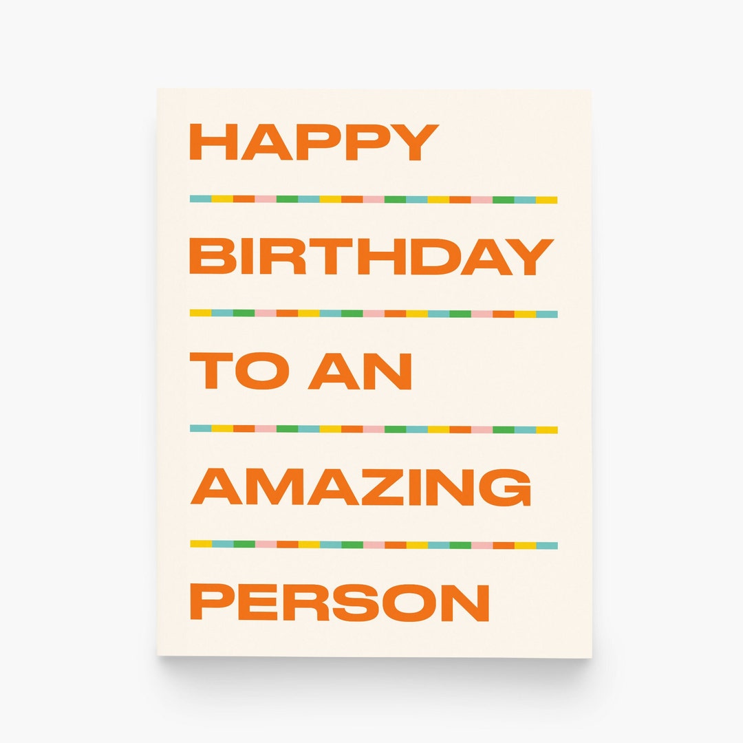 Happy Birthday to an Amazing Person Greeting Card - Modern and Colorful ...