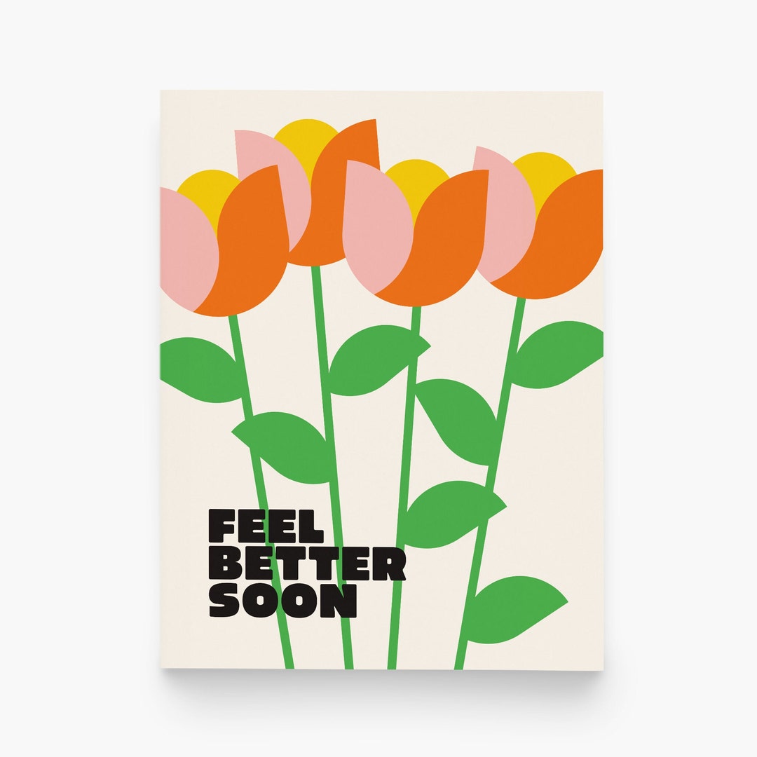 Feel Better Soon Tulips Greeting Card - Encouragement - Send Well ...