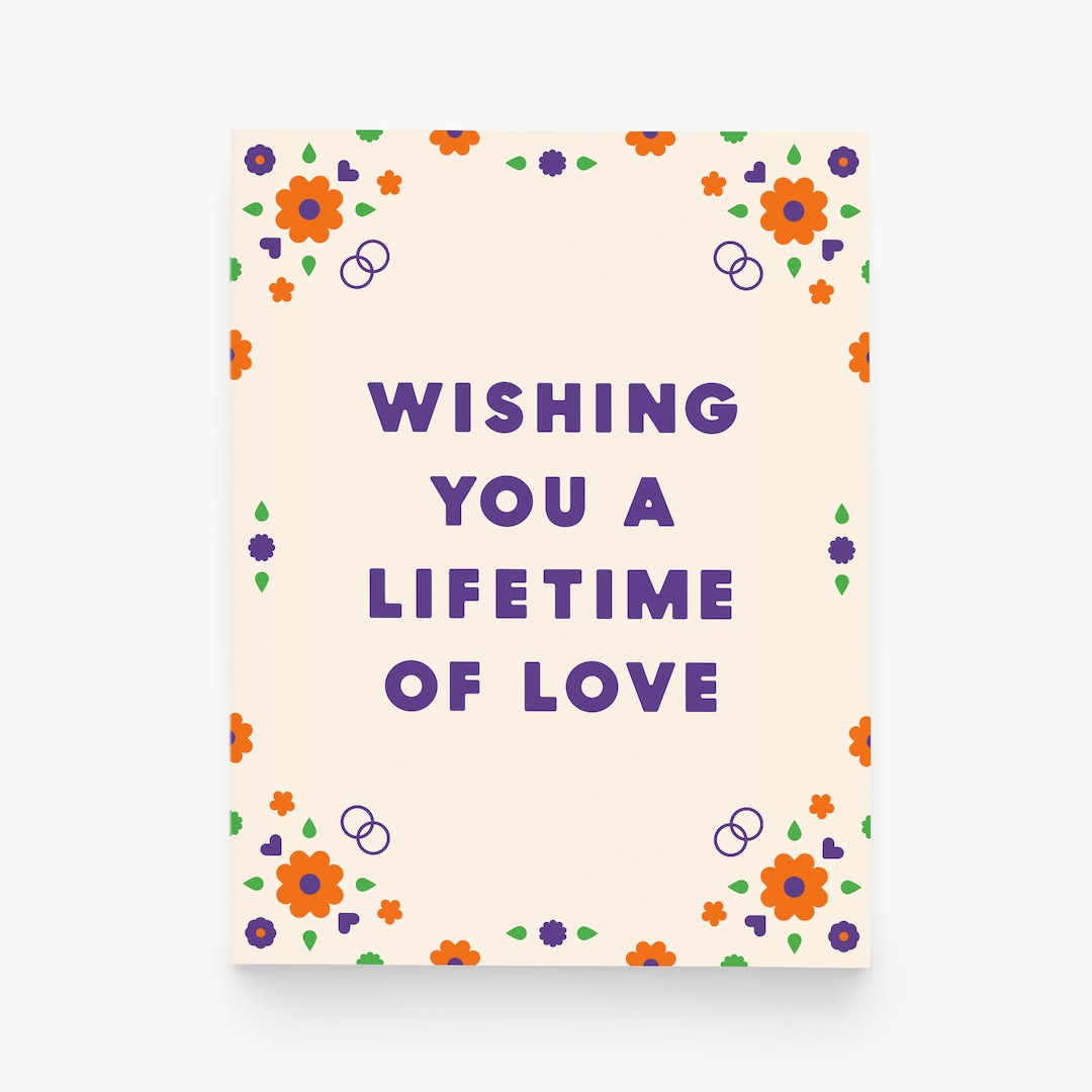 Wishing You a Lifetime of Love - Wedding or Anniversary Card - Colorful ...