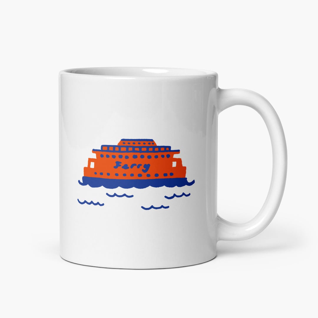 Staten Island Ferry White Glossy Mug - Perfect NYC Souvenir and Gift ...