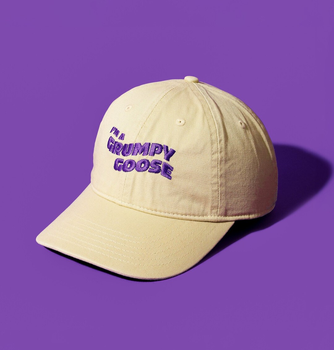 Embroidered "grumpy Goose" Organic Cotton Dad Hat - Etsy