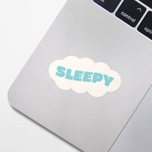 Adorable Sleepy Cloud Vinyl Sticker - Weatherproof & Scratch-resistant ...