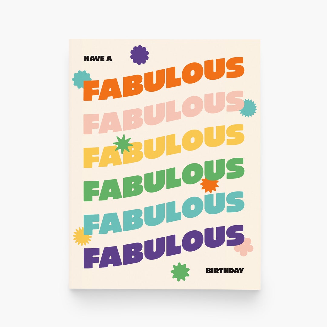 Have a Fabulous Birthday Colorful Card – Fun and Playful Rainbow Design ...