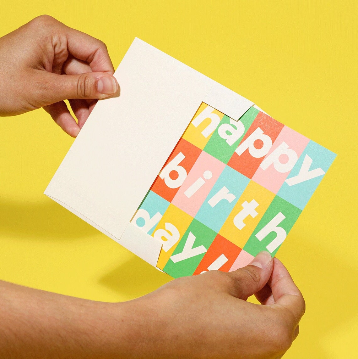 Colorful Modern Birthday Card, Grid Design Greeting for Happy Birthday ...