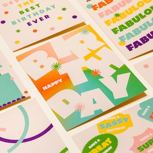 Bright and Colorful Happy Birthday Greeting Card - Fun Design to ...