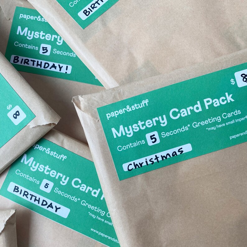 Mystery Greeting Card Pack 5 Random Cards With Unique Designs ...