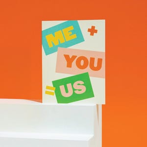 Me You Us Greeting Card for Love and Friendship Perfect for ...