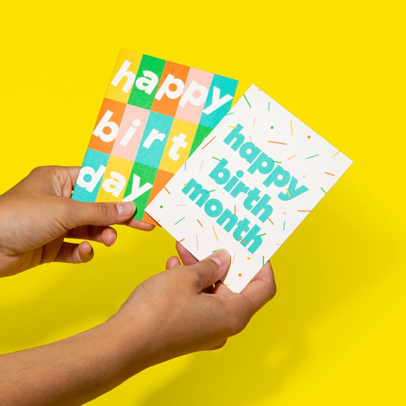 Colorful Modern Birthday Card, Grid Design Greeting for Happy Birthday ...
