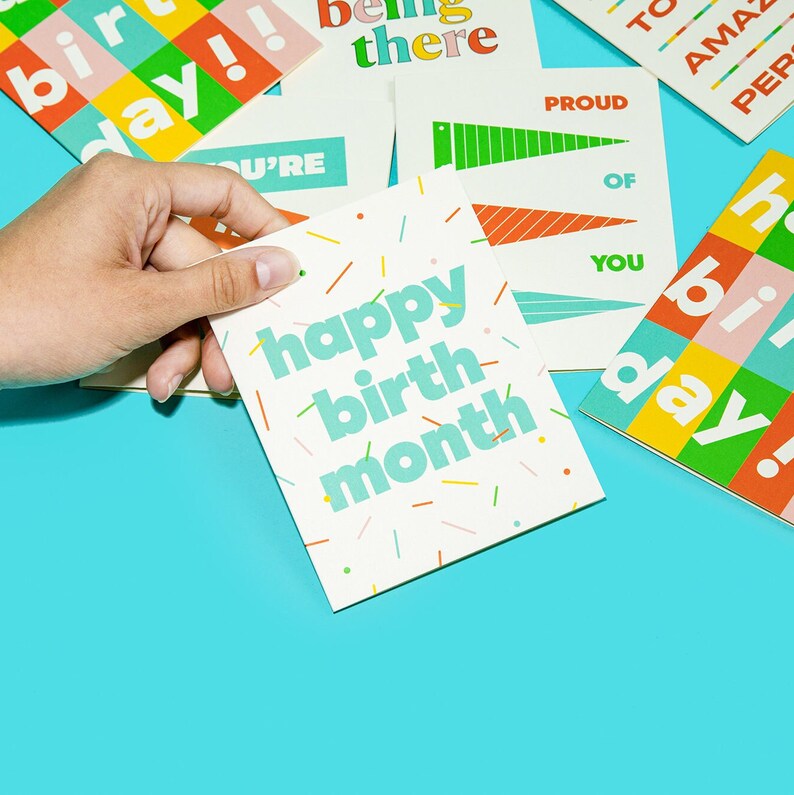 Happy Birth-month Colorful Confetti Card: Celebrate All Month, Fun ...