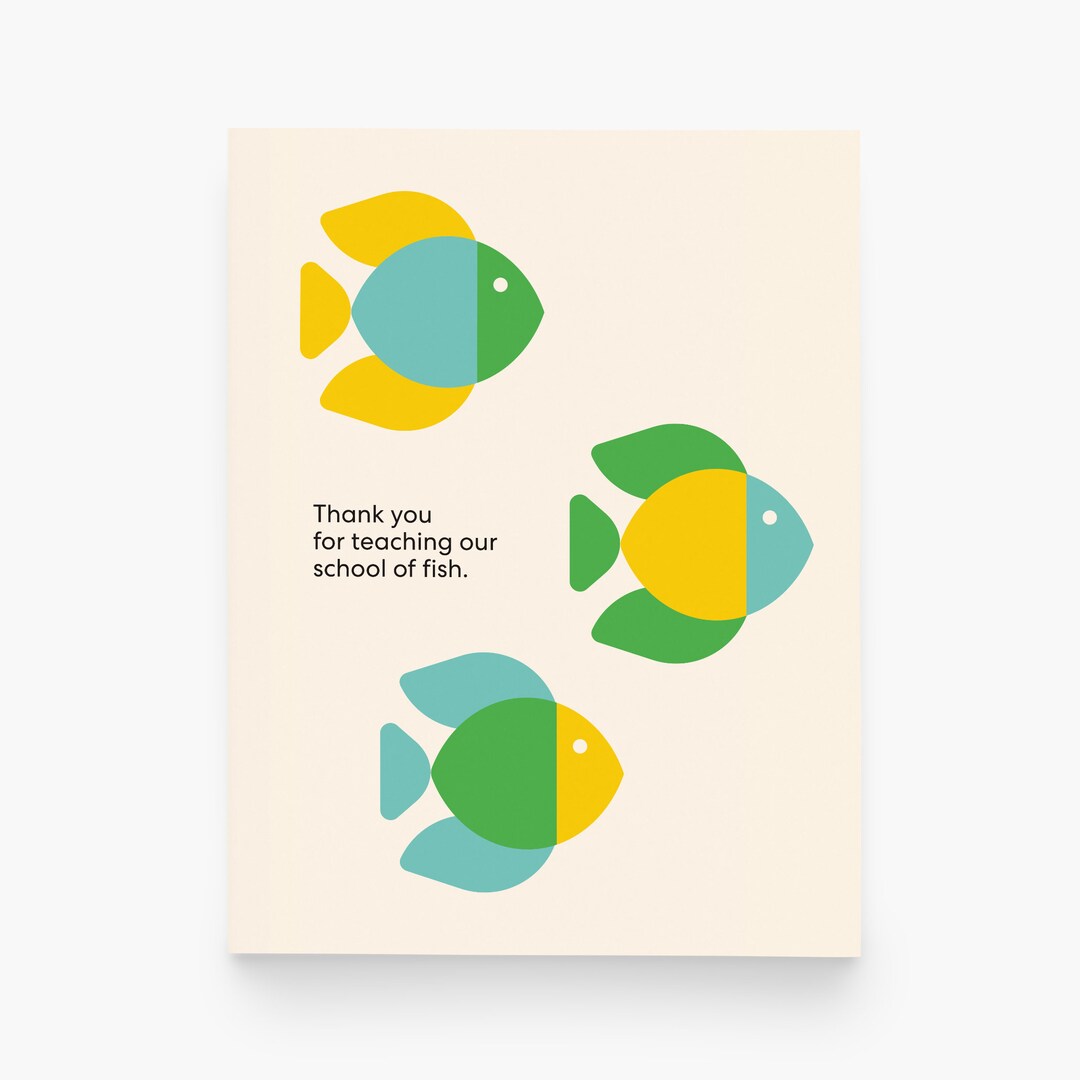 School of Fish Teacher Appreciation Card: End of Year Gratitude - Etsy